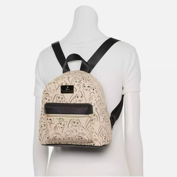 Disney | Bags | Disney Princess Faces Drawing Mini Backpack By Bioworld ...